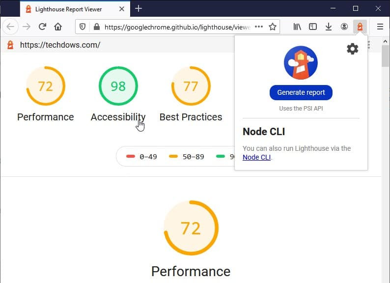 Lighthouse Pagespeed od Google’a dostępny w Firefoxie